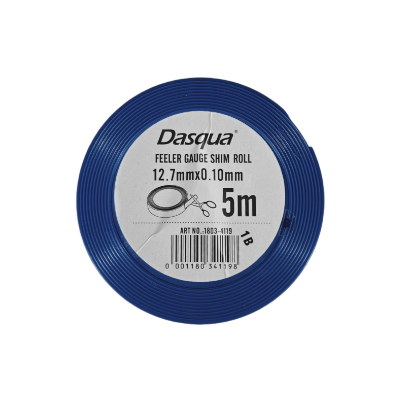 Dasqua feeler gauge shim roll 0.1mm thick 1/2" wide 5 metre long 1803 ...