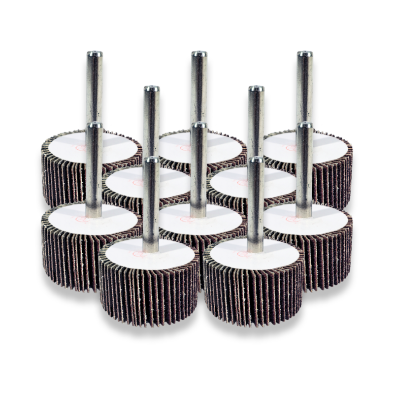 10 FLAP WHEELS (SAND PAPER) 30mm x 25mm (6mm shank) - RDG Tools
