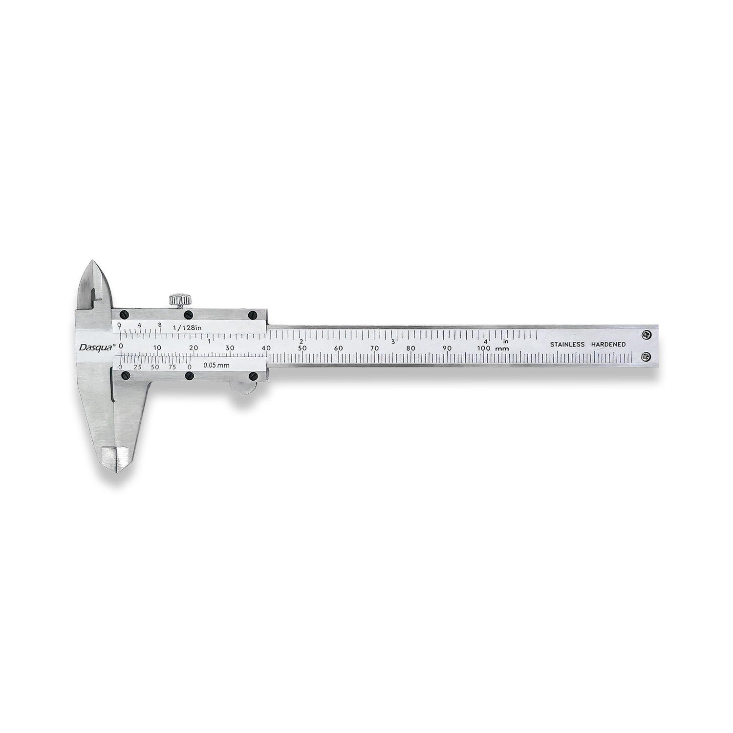 100MM/4" MONOBLOCK VERNIER CALIPER GRADUATIONS 0.05MM - 1/128 DASQUA ...