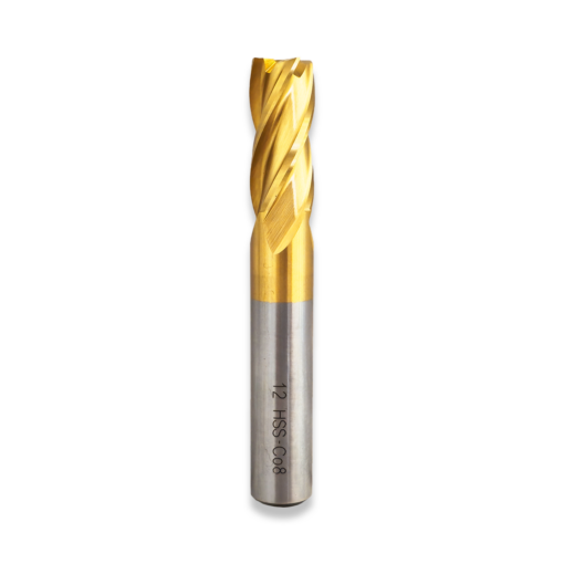 12MM COBALT TIN HSSC08 COATED ENDMILL - RDG Tools