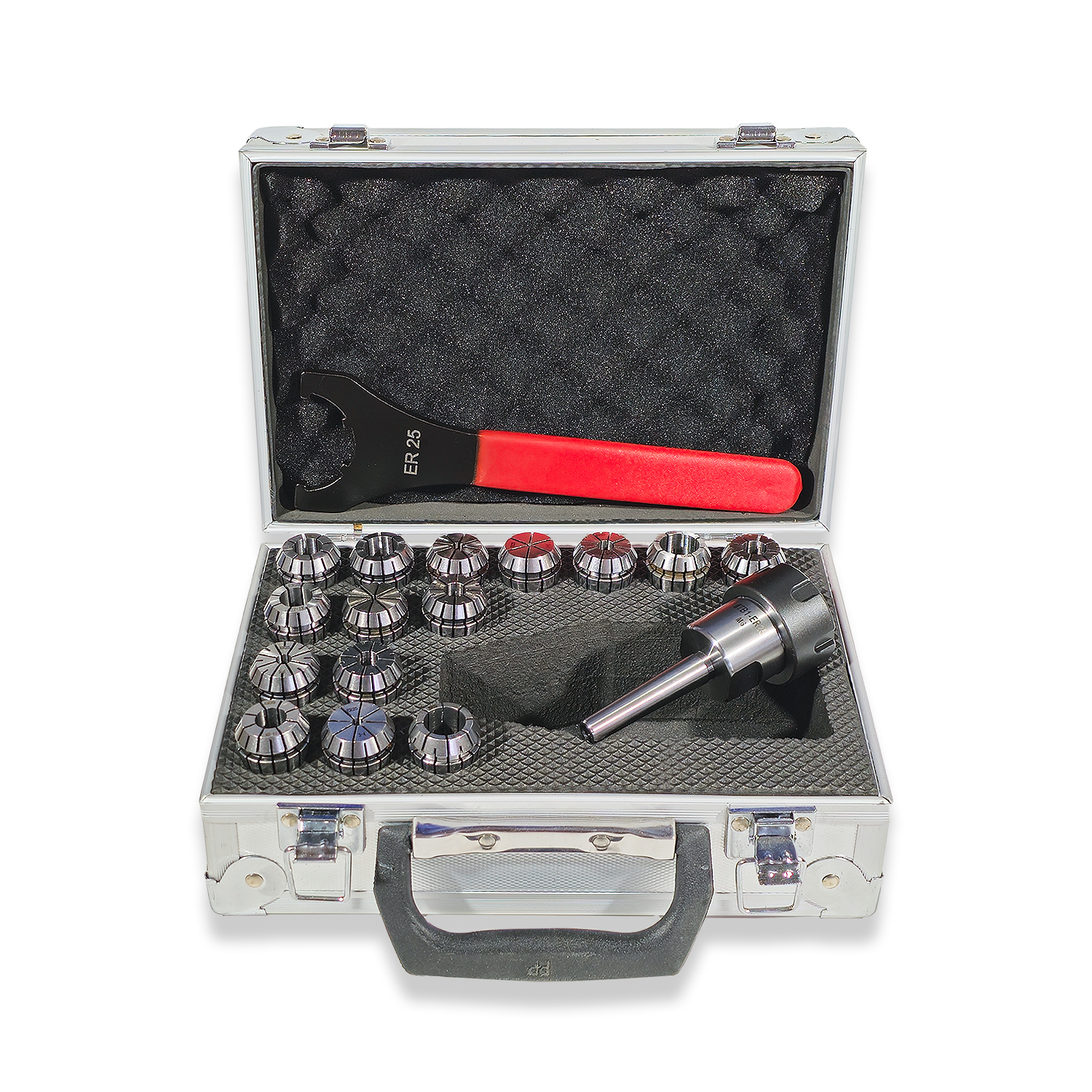 1MT ER25 COLLET CHUCK SET COLLETS CHUCK SPANNER FITTED STORAGE CASE ...