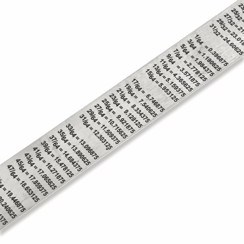 24"/600MM STEEL RULER METRIC IMPERIAL GRADUATIONS CONVERSION TABLE ...