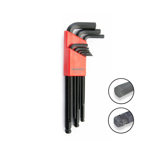 BONDHUS Ball End Hex Allen Key Set 9pcs 1.5mm-10mm BLX9M 10999 - RDG Tools