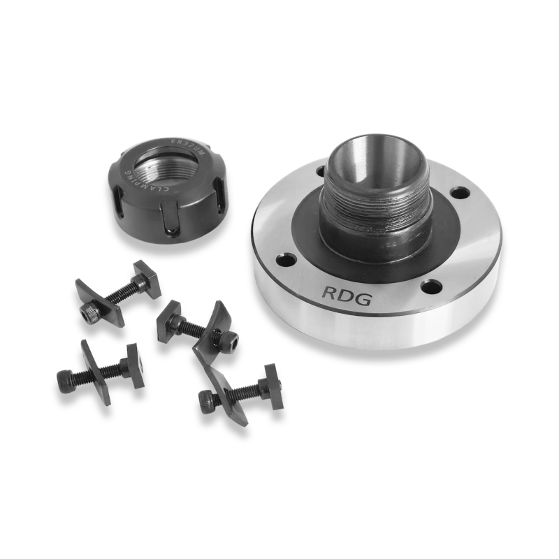 ER32 COLLET CHUCK WITH BASE PLATE FOR ROTARY TABLE 4 HOLES - RDG Tools