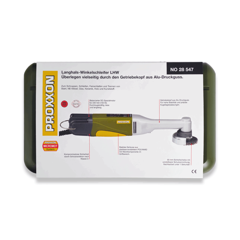 PROXXON Long Neck Angle Grinder LHW 28547 - RDG Tools