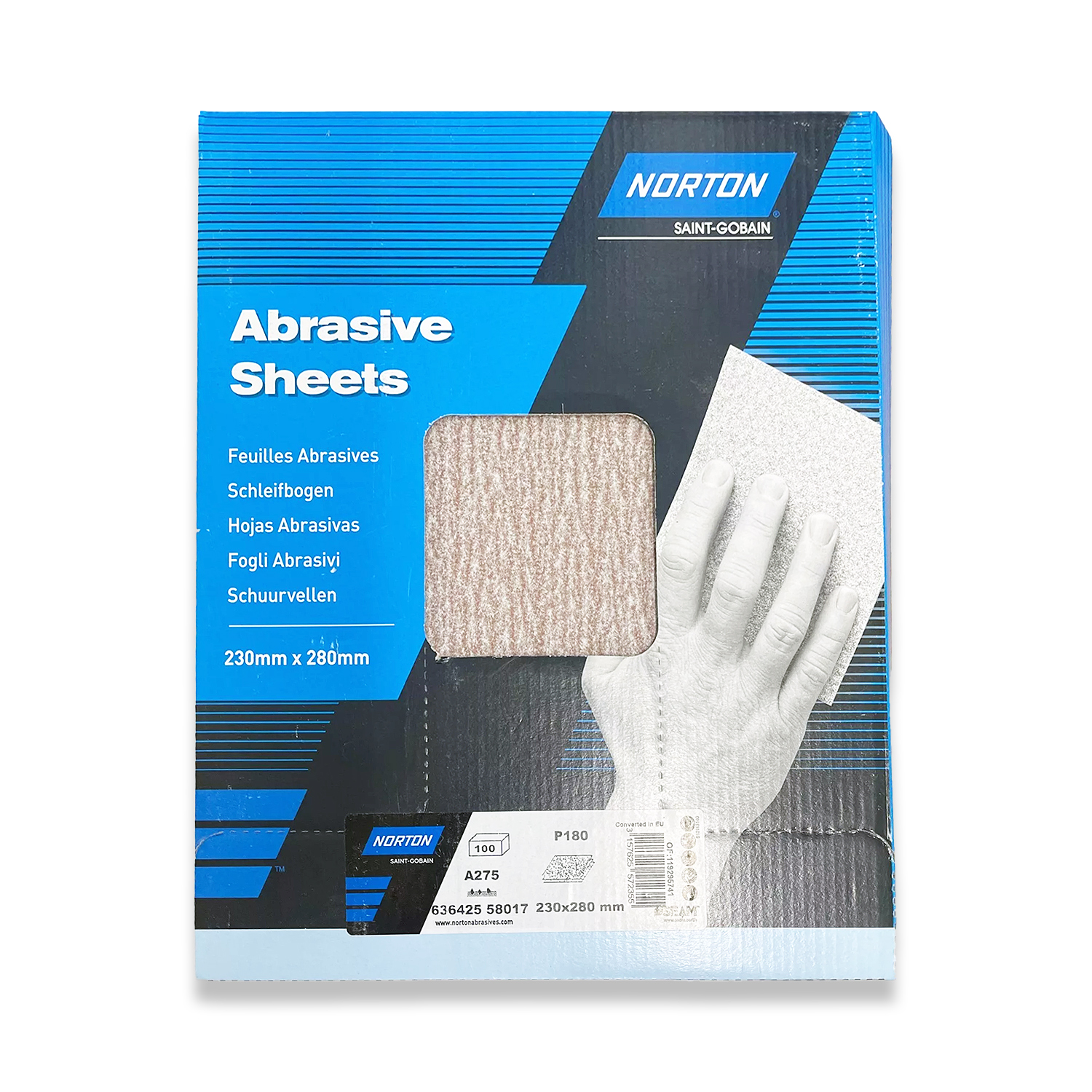Norton pro sanding sheets p180 grit 23 x 28cm 100pk trade pack ...