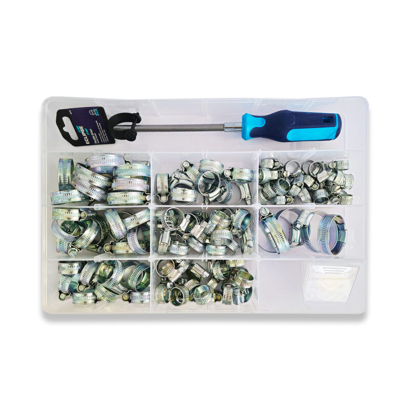 Eclipse 106 Piece Hose Clip Set With Flexi Driver W1 Mild Steel ECW1 ...